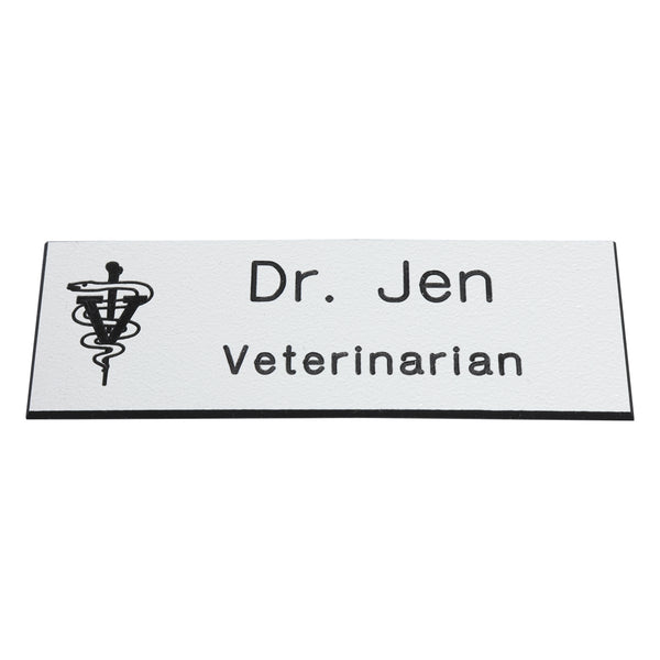Engraved Veterinary Symbol Name Badge – Visual Management LLC